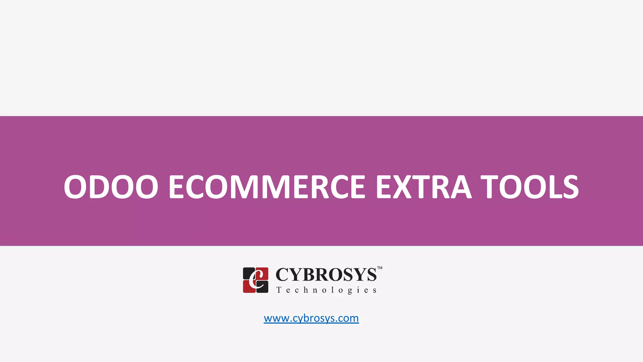 Odoo ecommerce extra tools | PPT