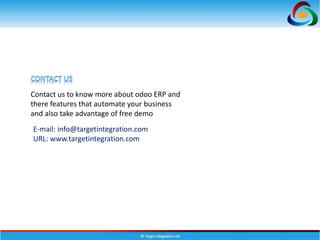 Odoo ERP - Target Integration (CRM & ERP Solution) | PPTX