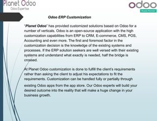 Odoo erp development services by planet odoo | PPT