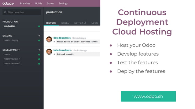Odoo Experience 2018 - Odoo.sh for Developers | PDF