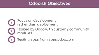 Odoo Experience 2018 - Odoo.sh for Developers | PDF