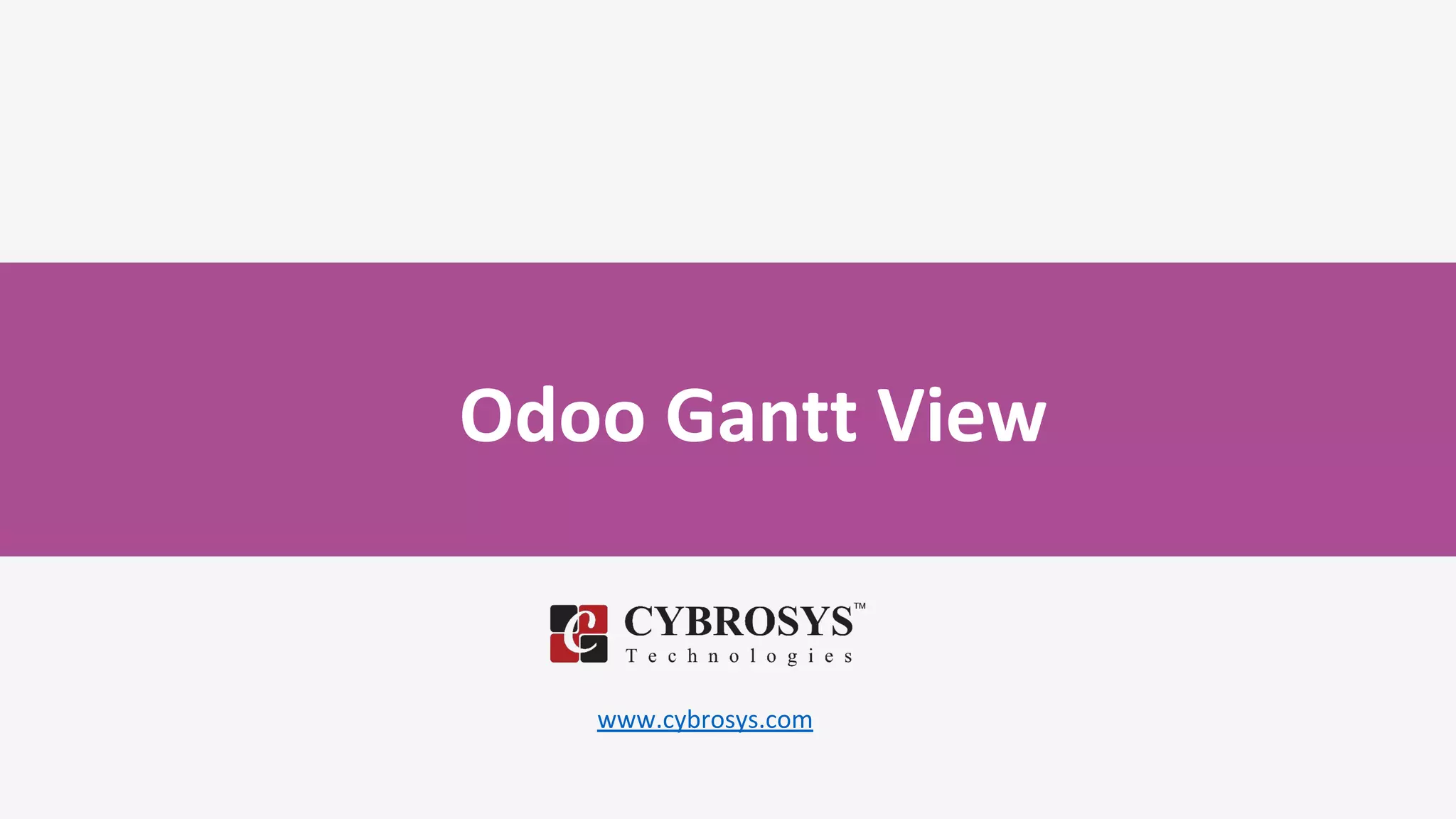 Odoo gantt view | PDF