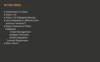 Odoo 10 Helpdesk Module | PPTX
