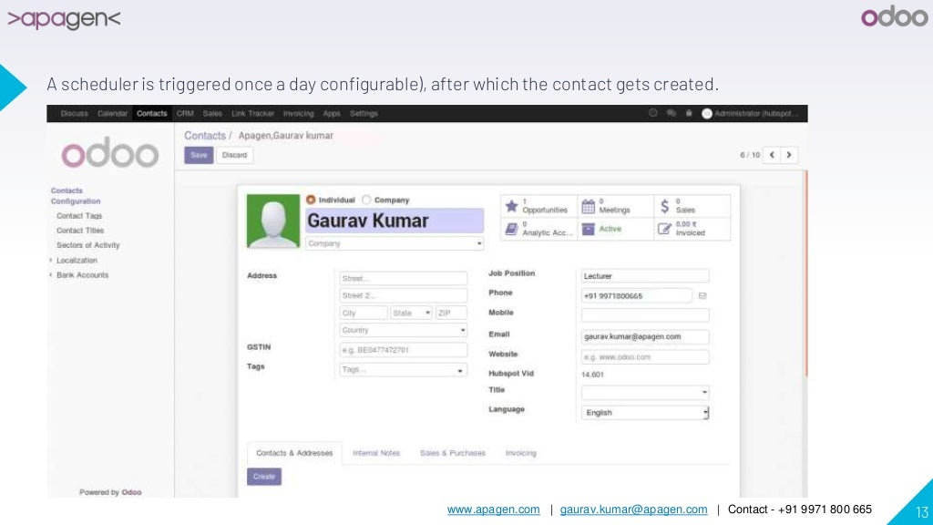Odoo hubspot integration