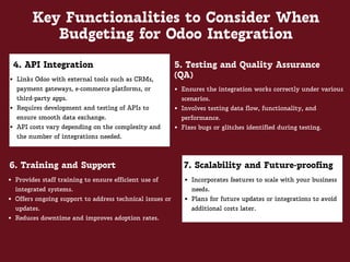 OdooERP Integration Pricing: Key Details | PDF