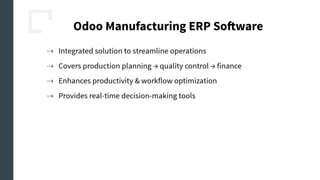 Odoo ERP for Manufacturing Industry by CandidRoot | PDF