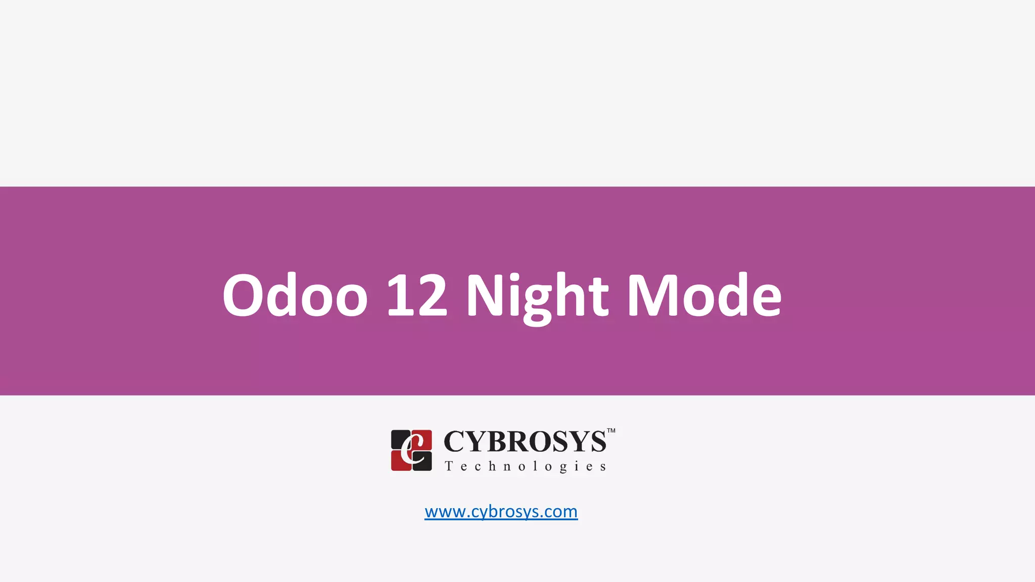 Odoo Night Mode | PPT