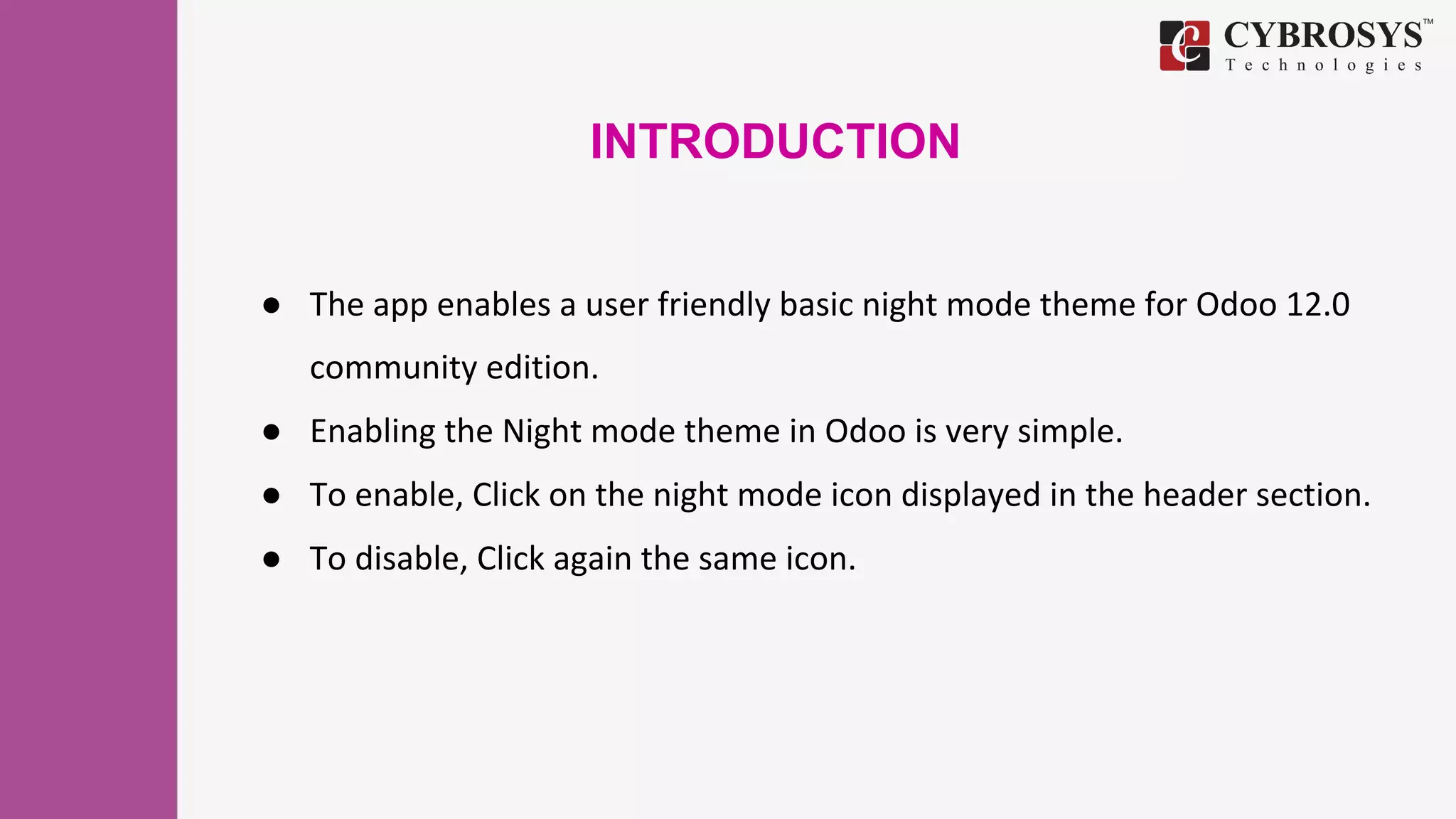 Odoo Night Mode | PPT