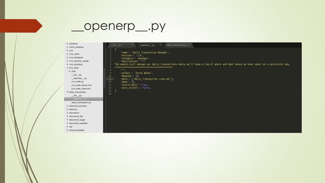 Odoo (OpenERP) - Creating a module | PPTX
