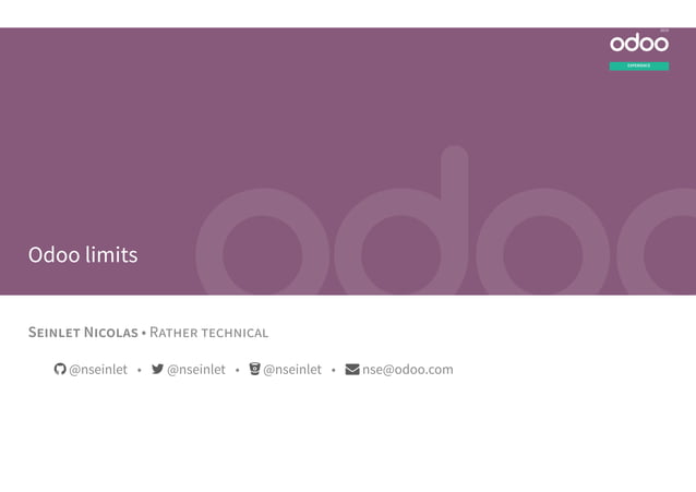 Odoo Performance Limits | PPT