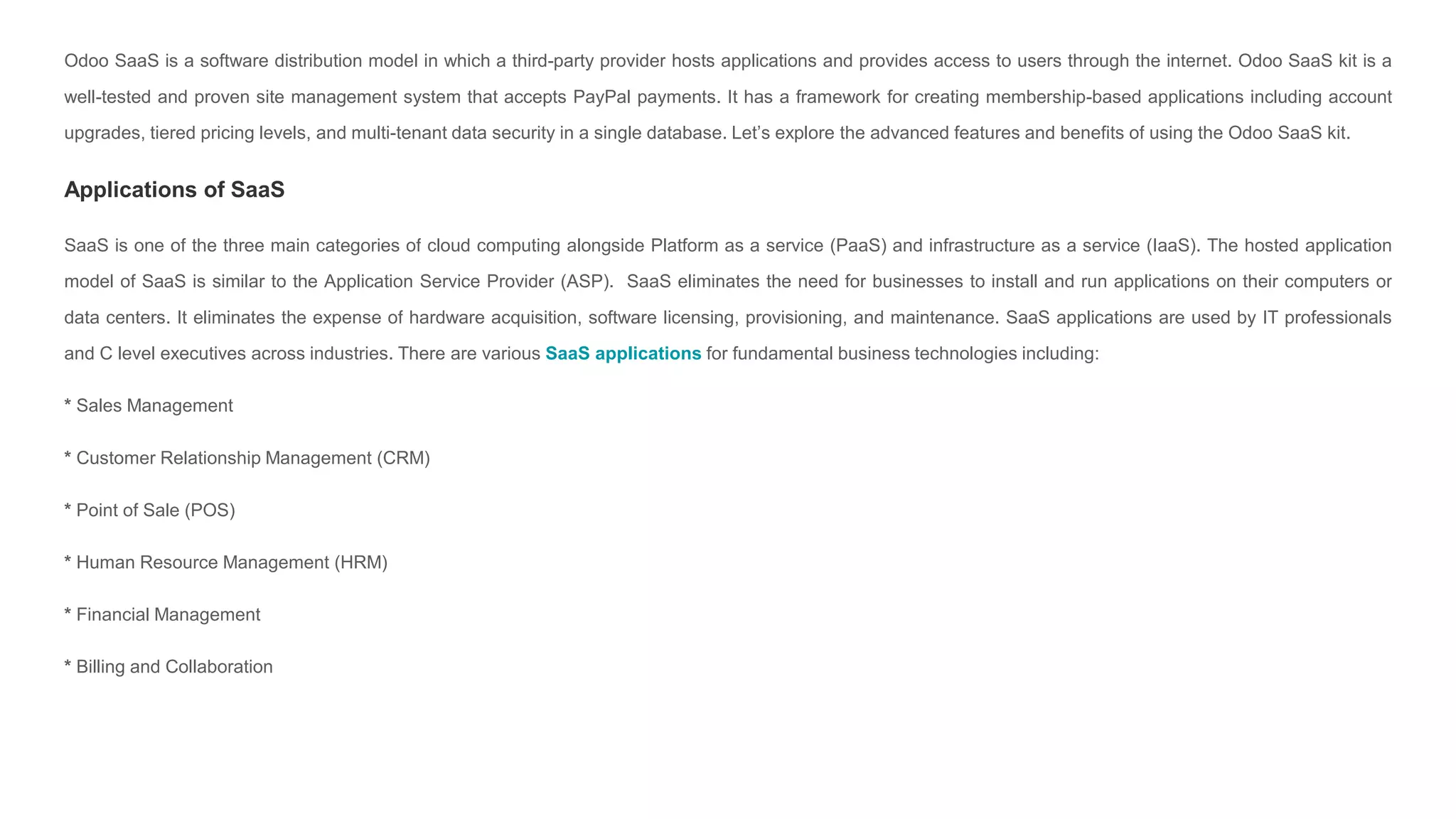 Odoo Saas Kit Features And Server Specifications Pptx Operating