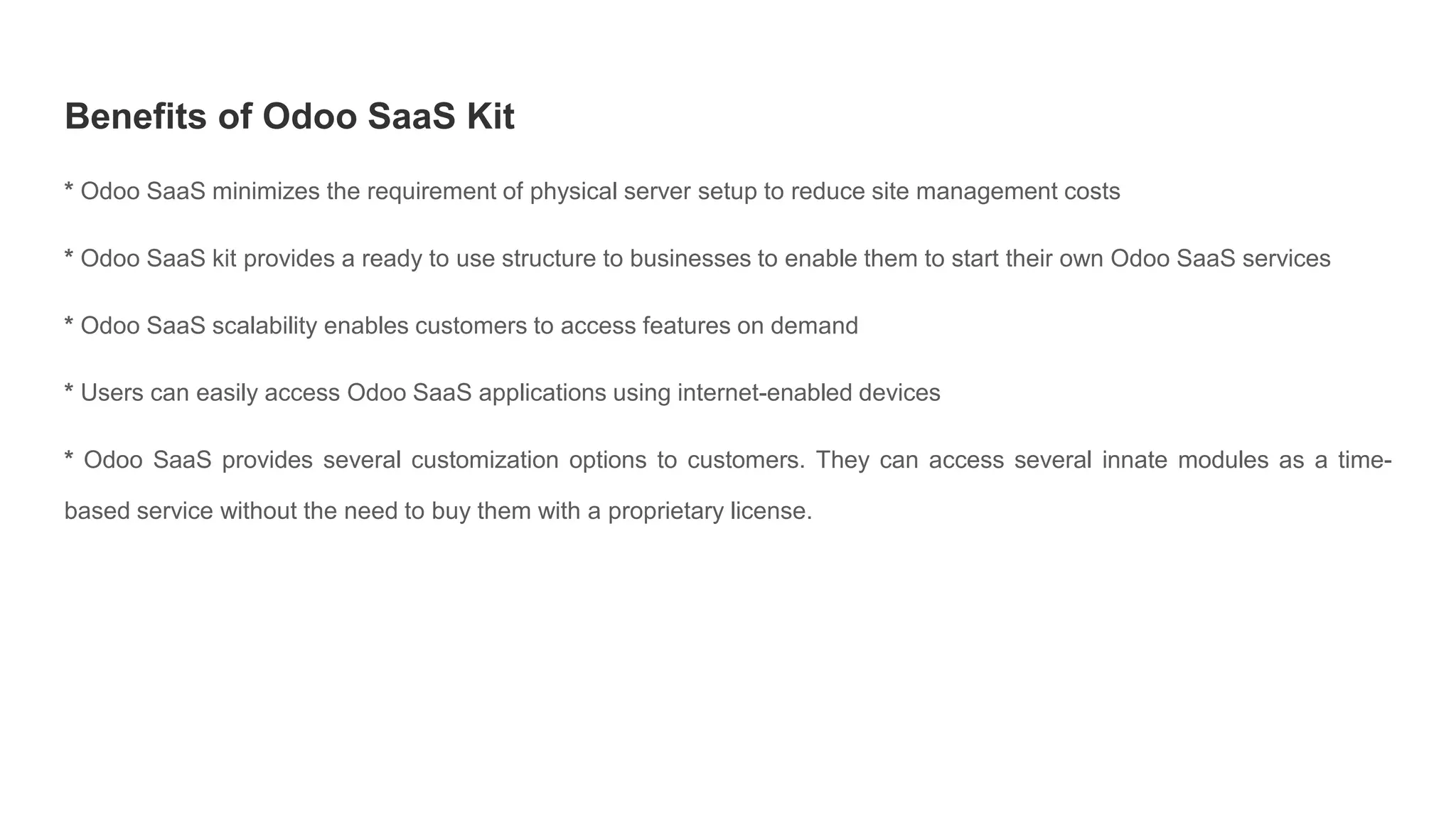 Odoo SaaS Kit: Features and Server Specifications | PPTX | Operating ...