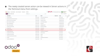 Odoo Server Action in odoo 17 - Odoo 17 Slides | PPT