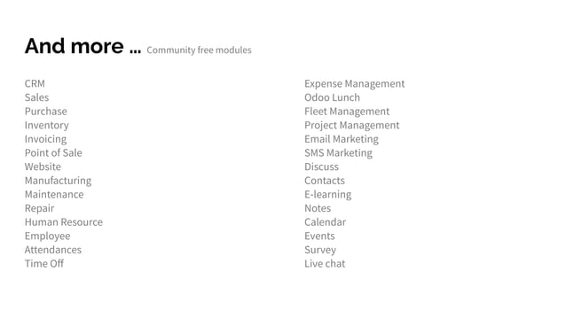 Odoo system presentation.pdf | Databases | Computer Software and Applications