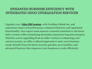 Odoo Upgradation - Enhance Your Business | PPT