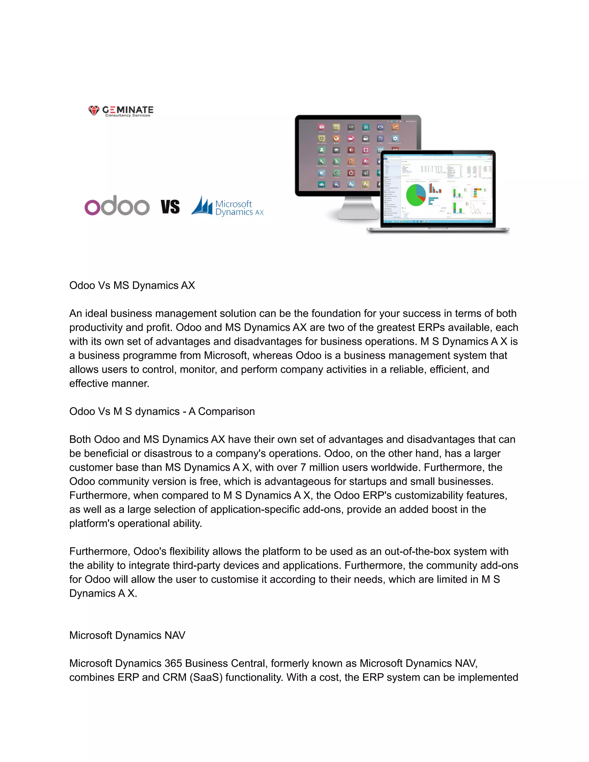 Odoo vs ms dynamics ax | PDF | Operating Systems | Computer Software and Applications