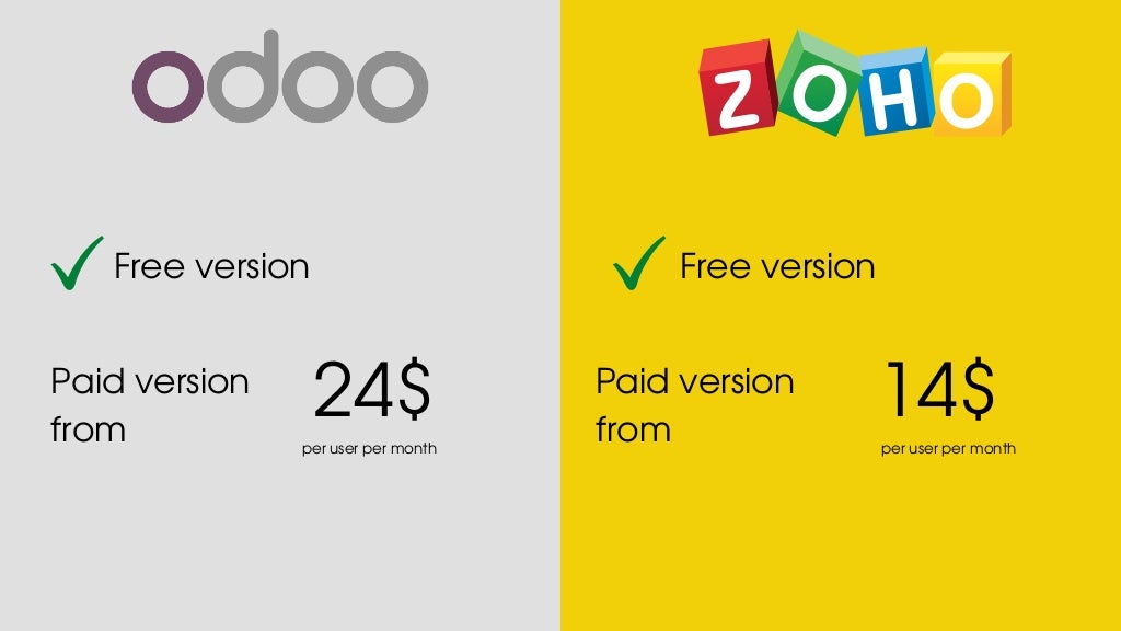 Odoo vs Zoho comparison | PDF