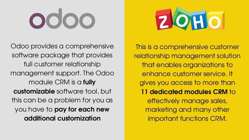 Odoo vs Zoho comparison | PDF