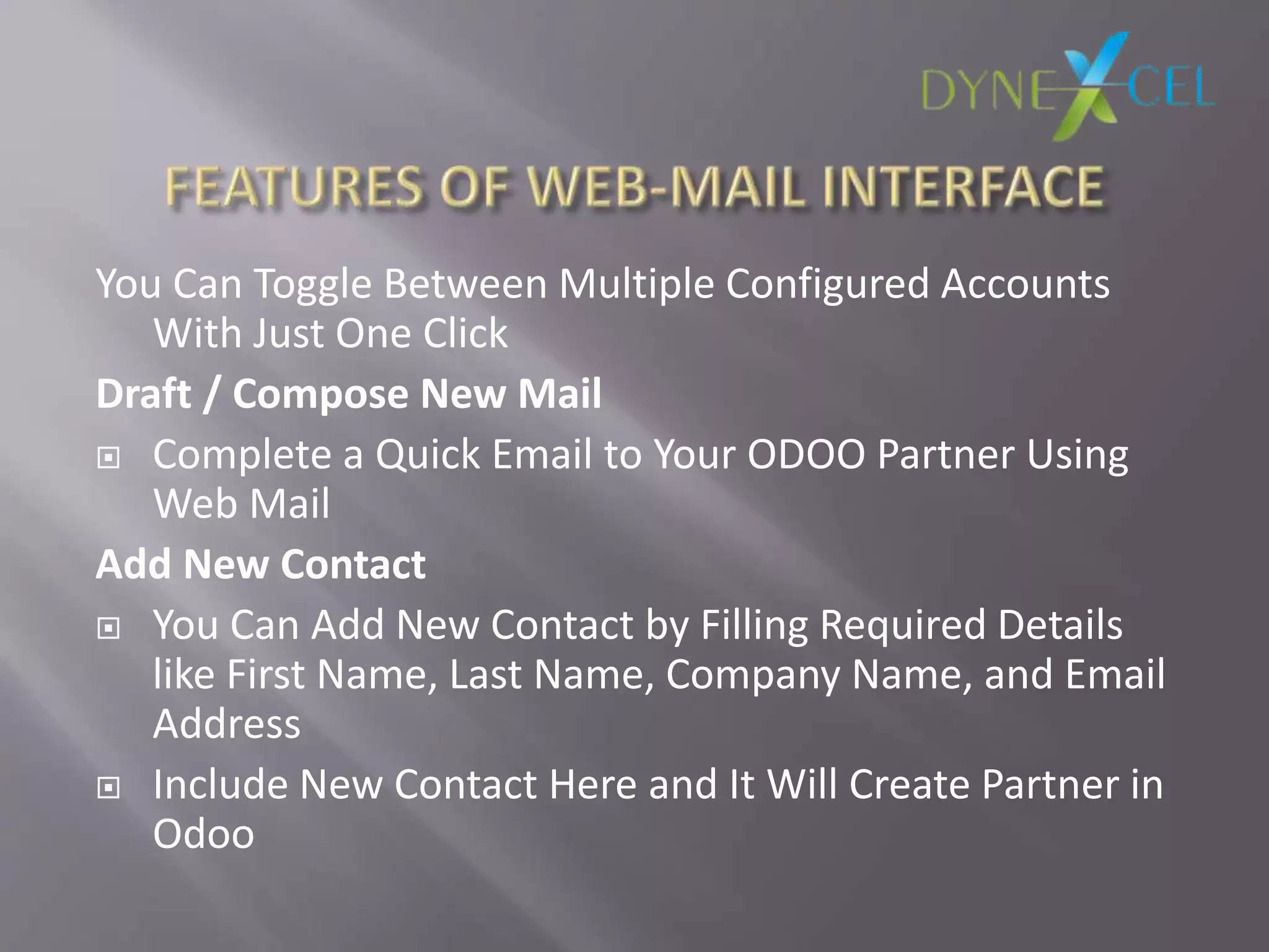 Odoo web email interface | PPT