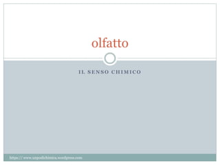 olfatto, il senso chimico | PPTX