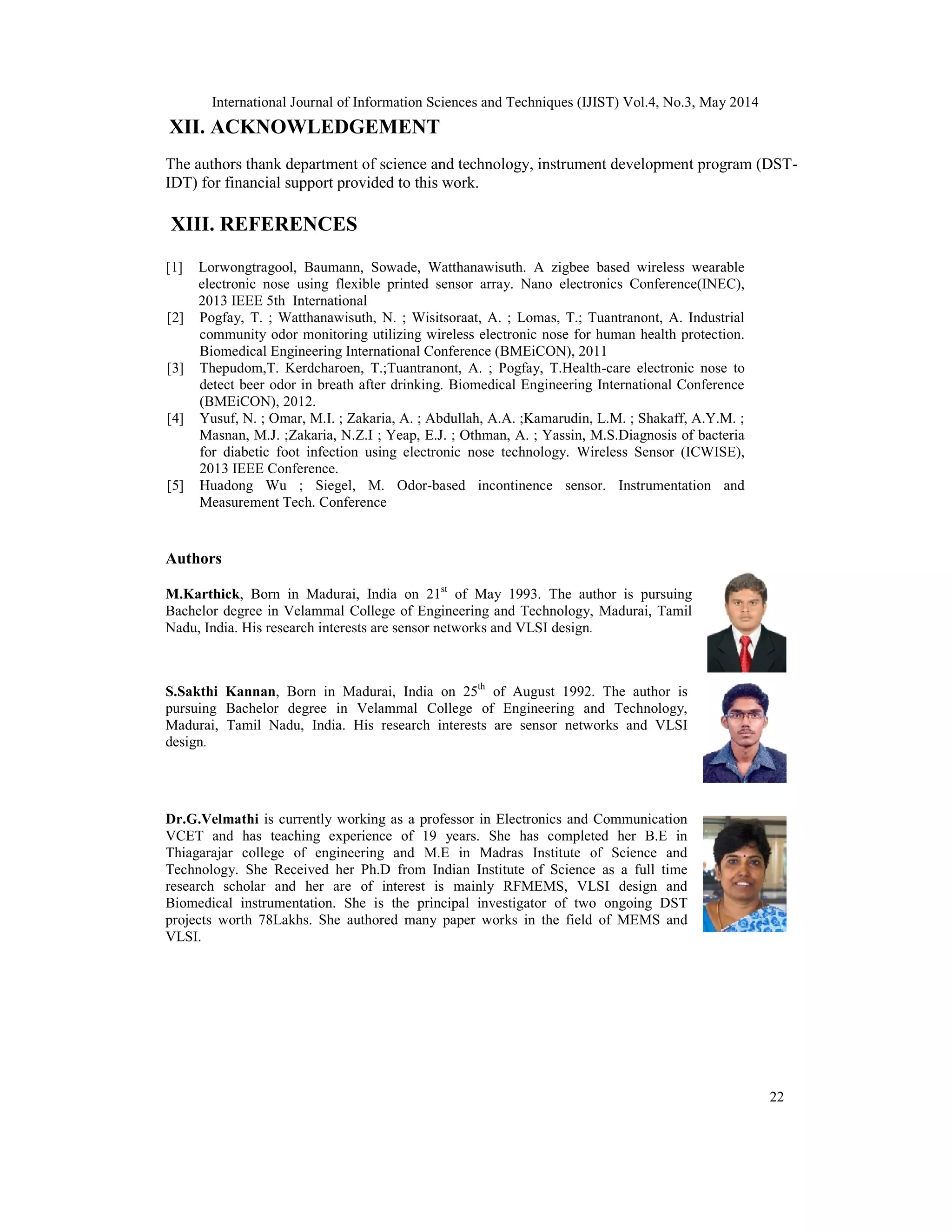 Odour sensor based solution for the | PDF