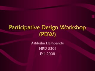 Participative design workshop | PPT