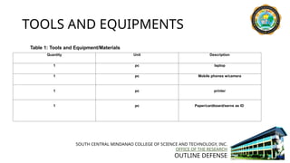 Sample Outline Defense Presentation.PowerPoint presentation | PPTX