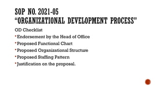 Organizationa Development Process presentation for SPC | PPT
