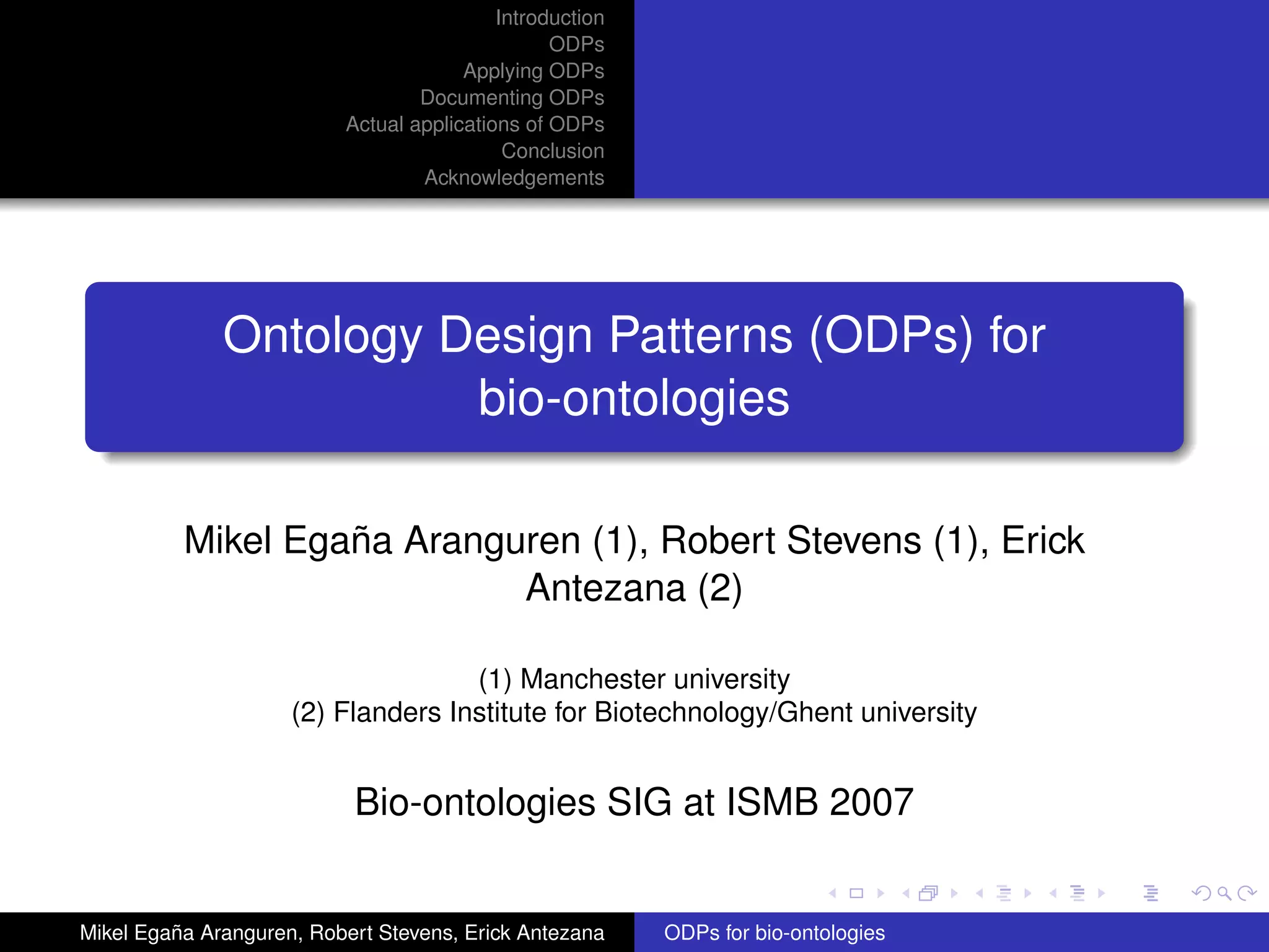 Ontology Design Patterns (ODPs) for bio-ontologies | PPT