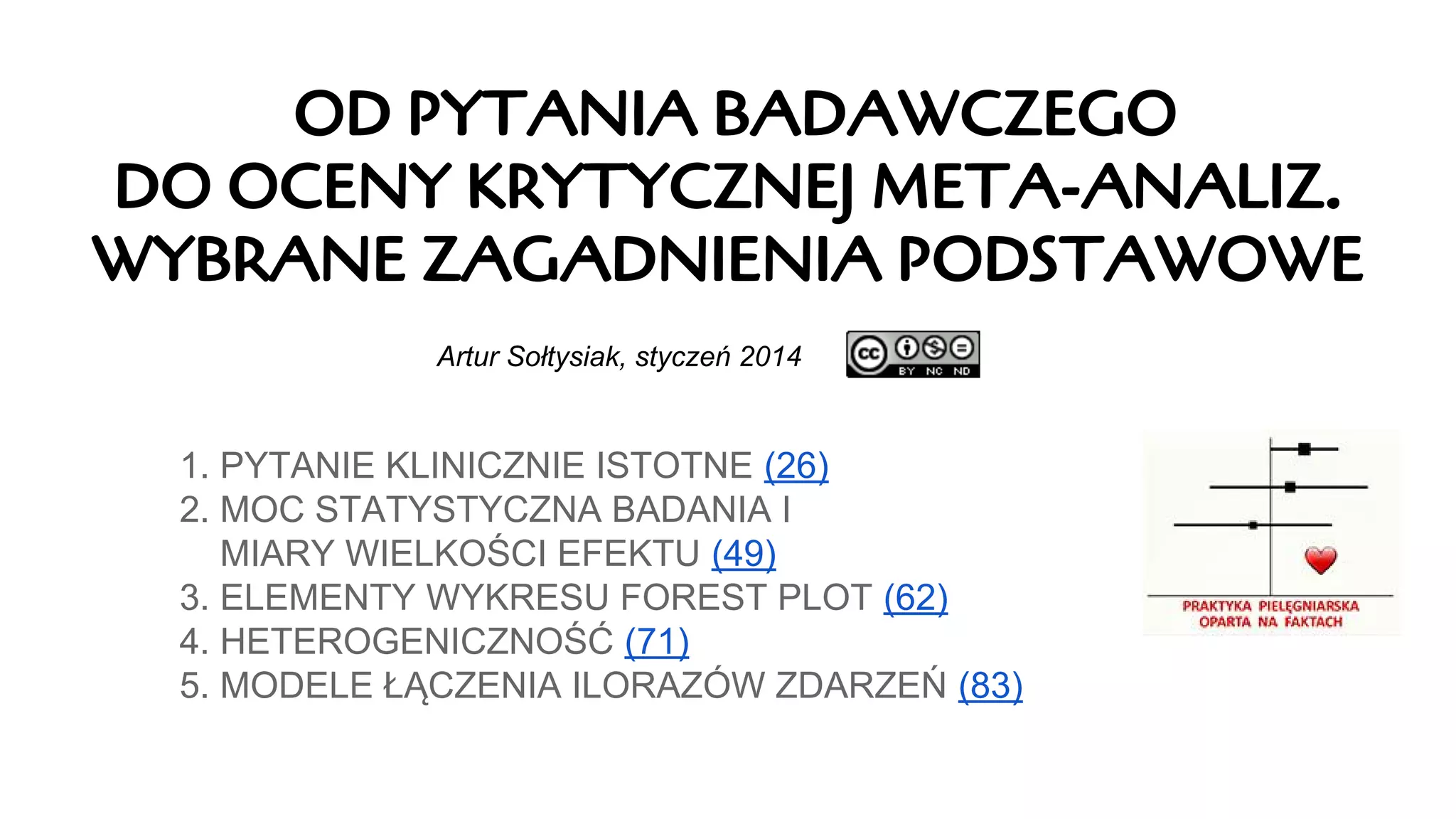 Od pytania badawczego do oceny krytycznej meta analiz | PDF