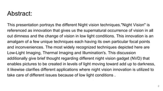 Night vision technology | PPTX