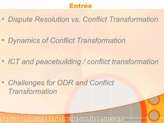 ODR and Conflict Transformation | PPT