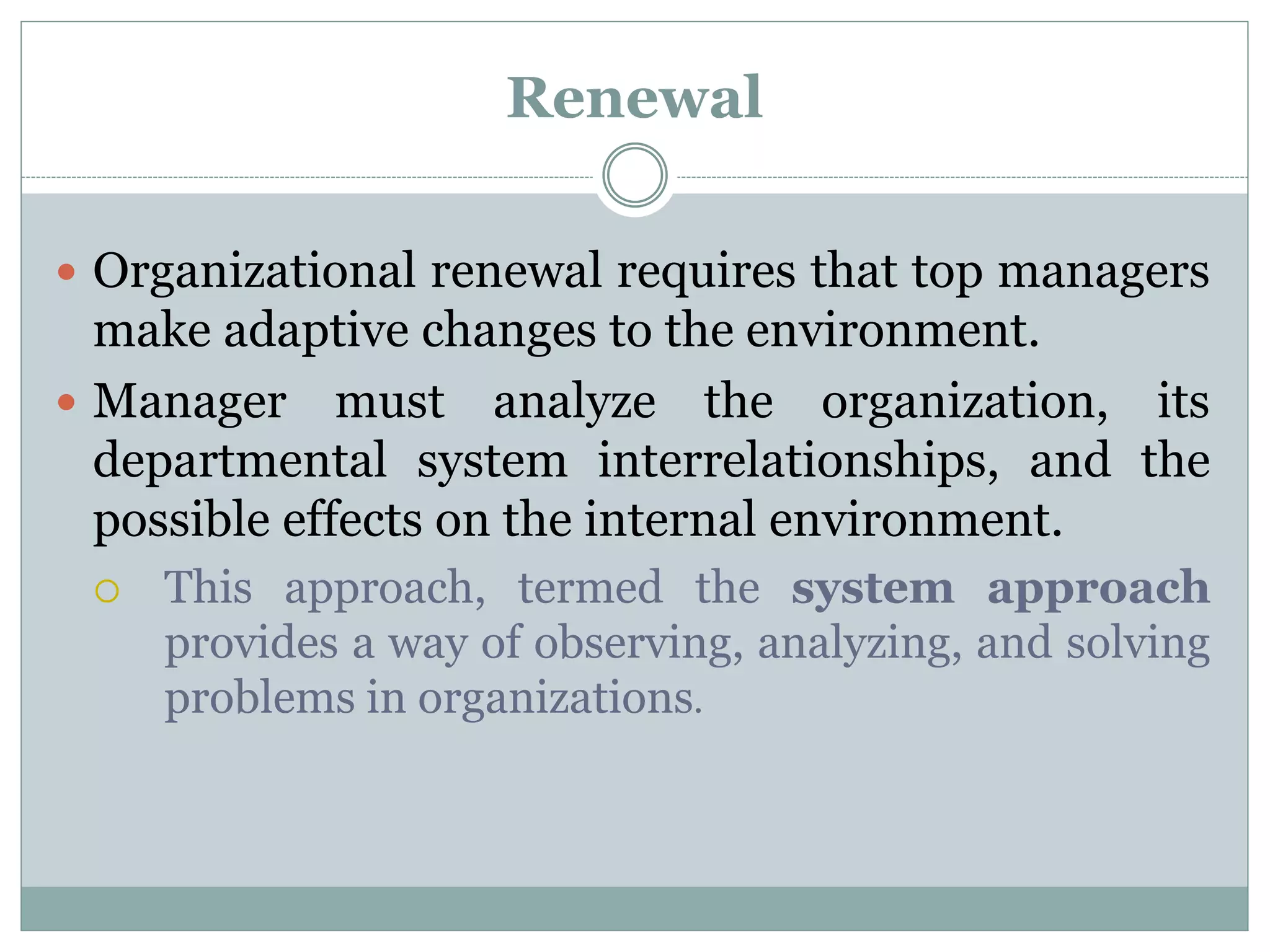 Organizational Renewal: The Challenge of Change | PPTX