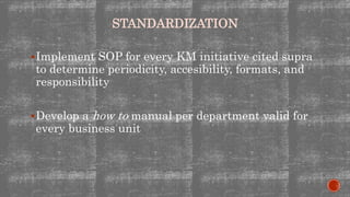 An action plan for Knowledge Management | PPTX