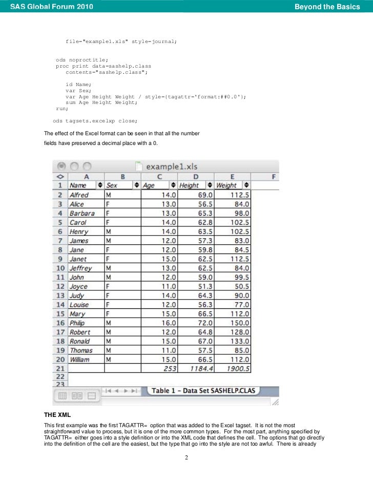 ODS ExcelXP ODS ExcelXP
