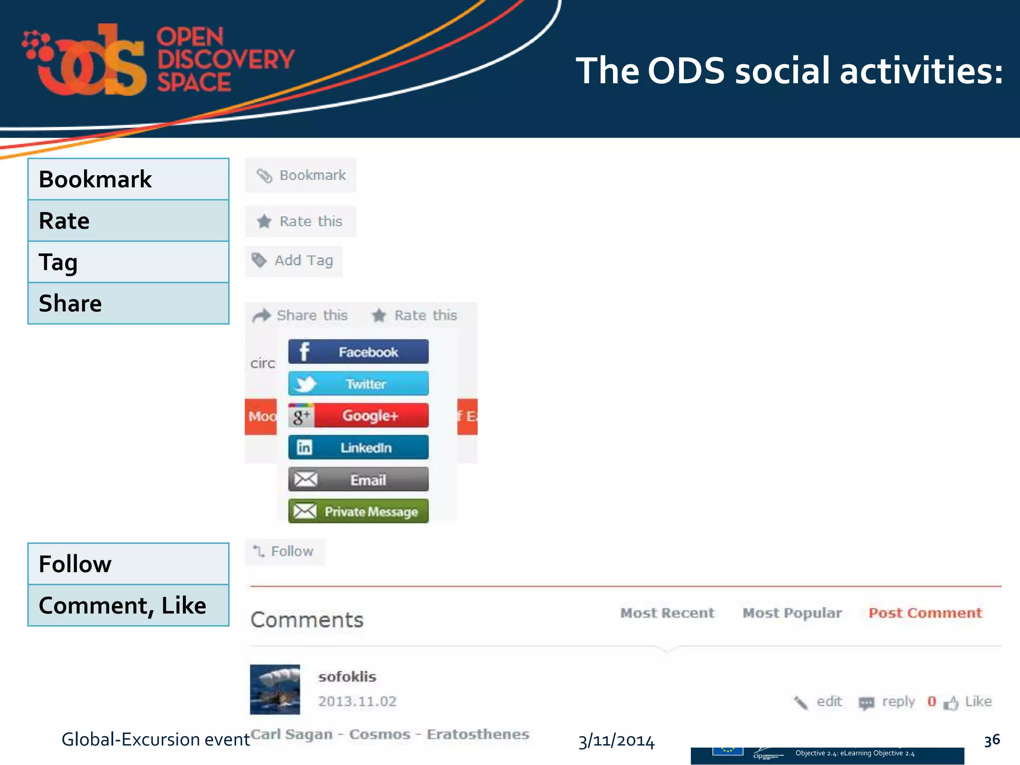 Ods presentation at the Global Excursion project meeting | PPT