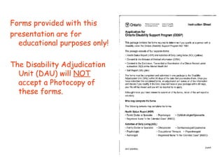 ODSP Disability Determination and Application Slideshare version | PPT ...
