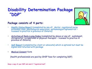 ODSP Disability Determination and Application Slideshare version | PPT ...