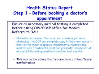 ODSP Disability Determination and Application Slideshare version | PPT ...