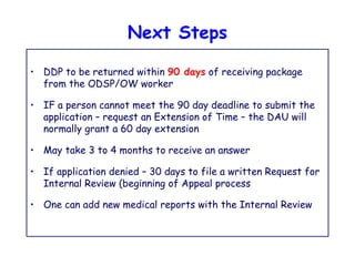 ODSP Disability Determination and Application Slideshare version | PPT | Government Support and ...