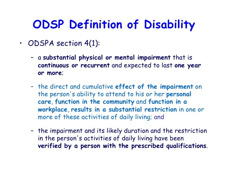 Odsp Disability Determination And Application Slideshare Version
