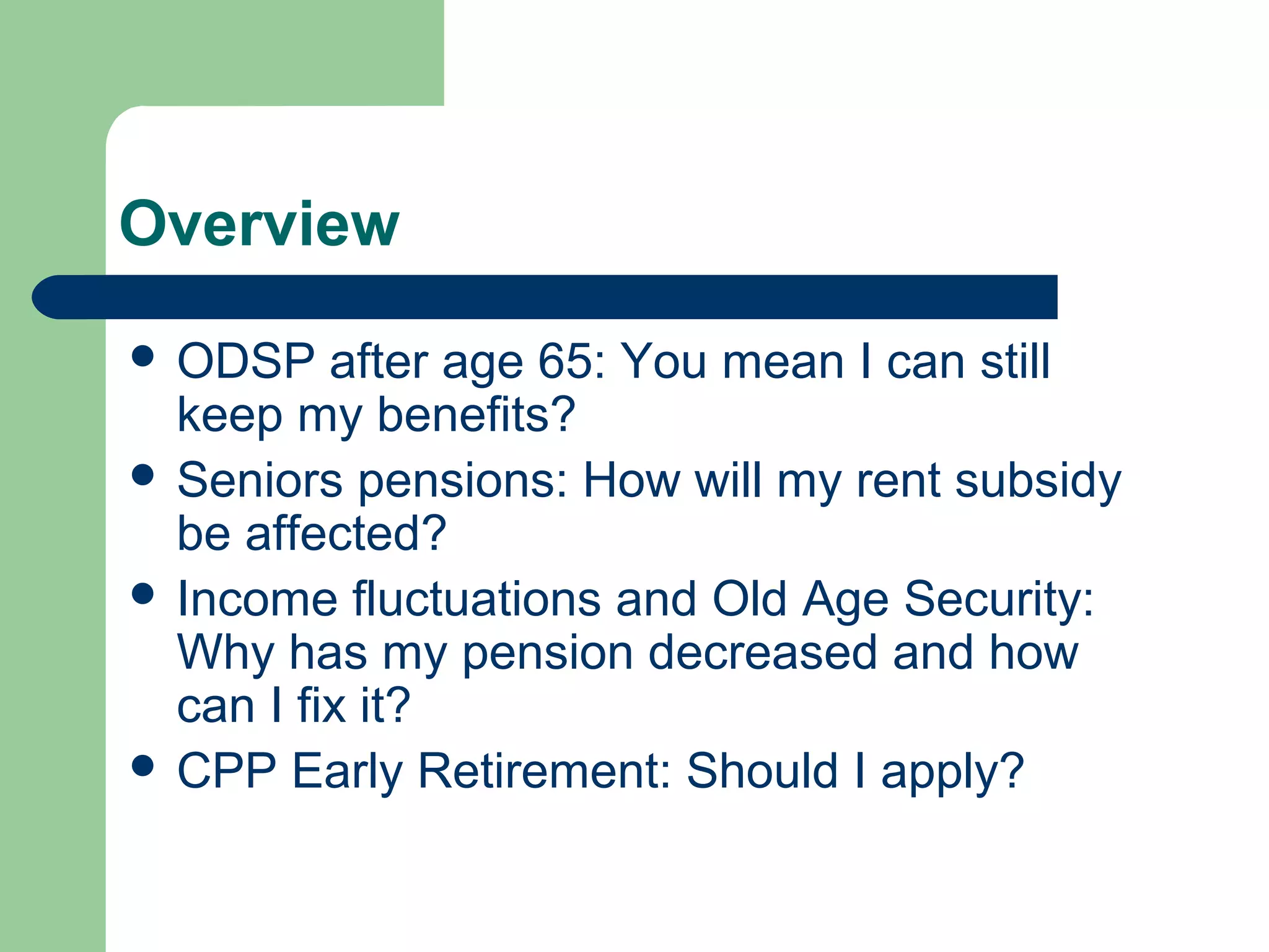 ODSP and Aging | PPT