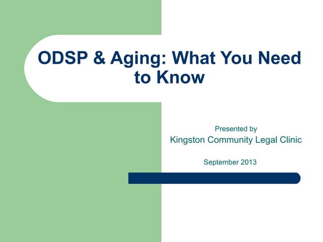 ODSP and Aging | PPT | Government Support and Welfare | Financial ...
