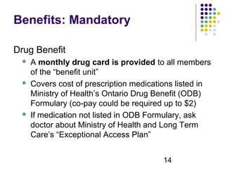 Ontario Disability Support Program (ODSP) - Know Your Benefits | PPT