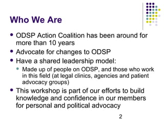 Ontario Disability Support Program (ODSP) - Know Your Benefits | PPT