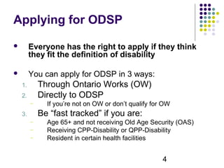 Ontario Disability Support Program (ODSP) - Know Your Benefits | PPT
