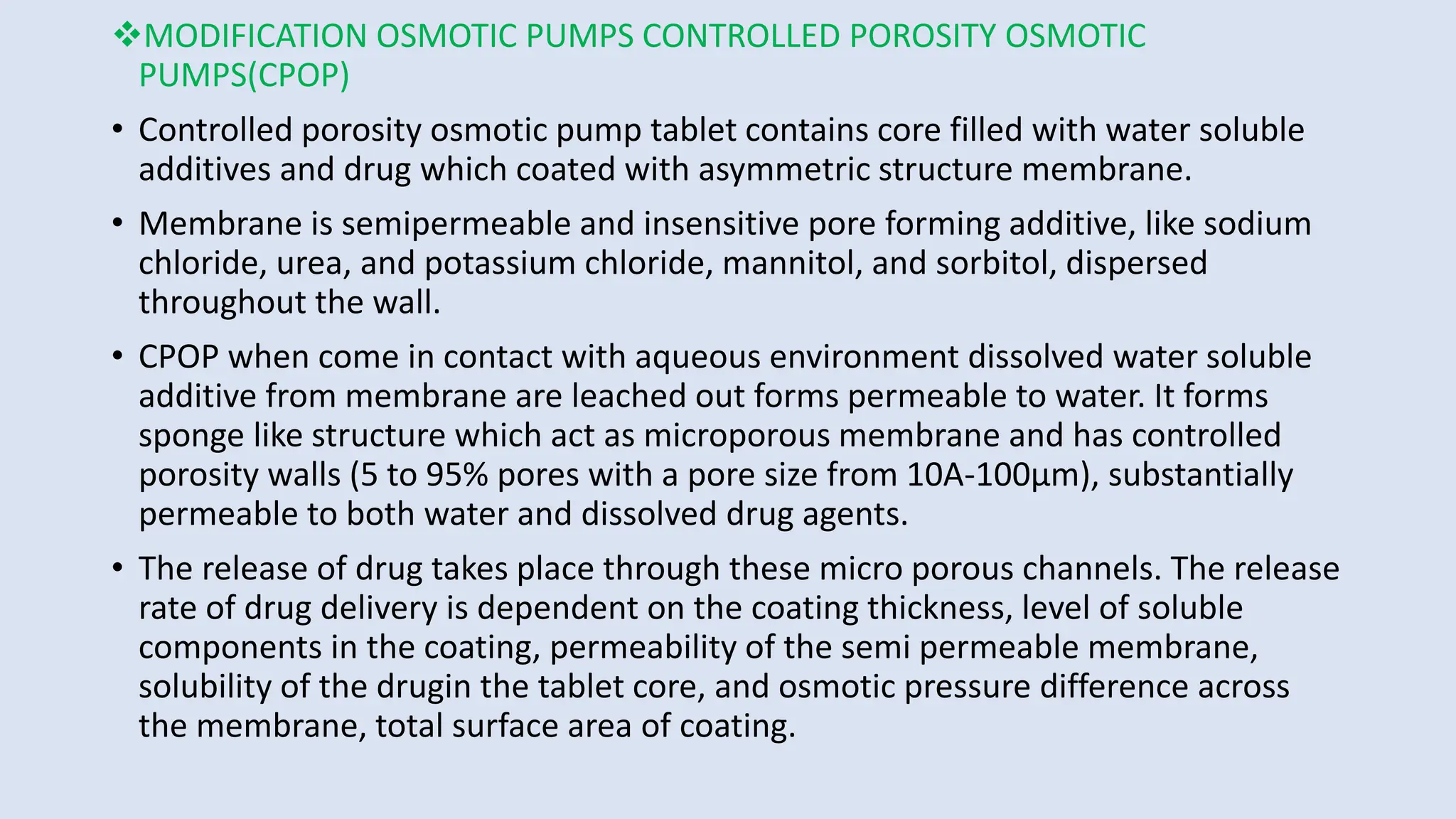 Osmotic Drug Delivery System and basic components of Osmotic system | PDF