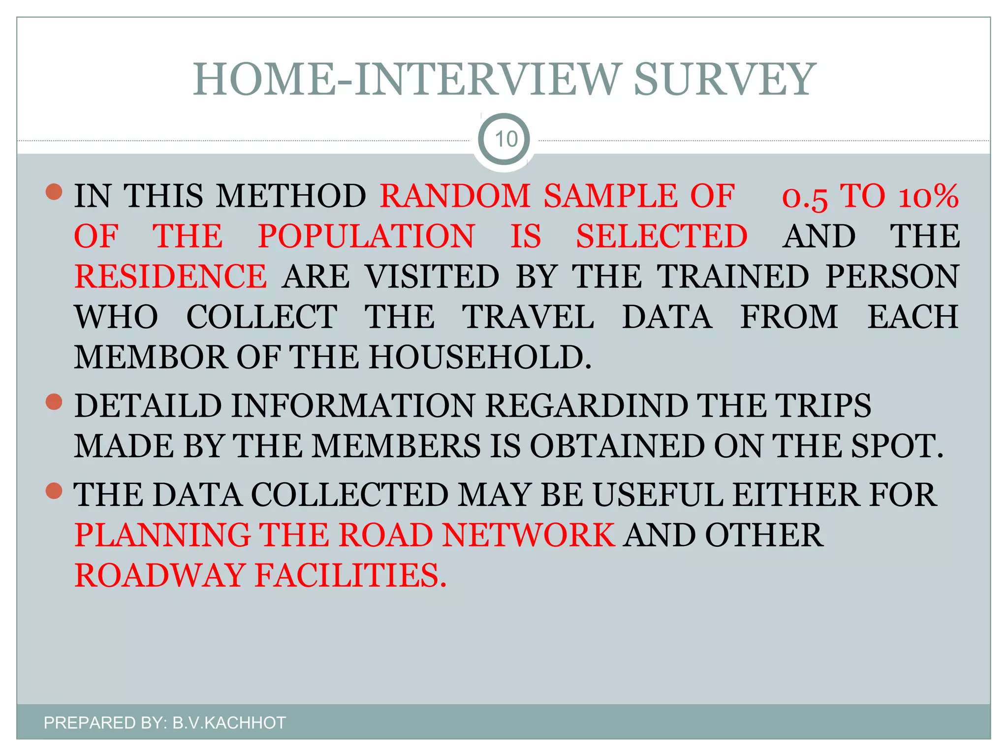 O & d survey | PPT