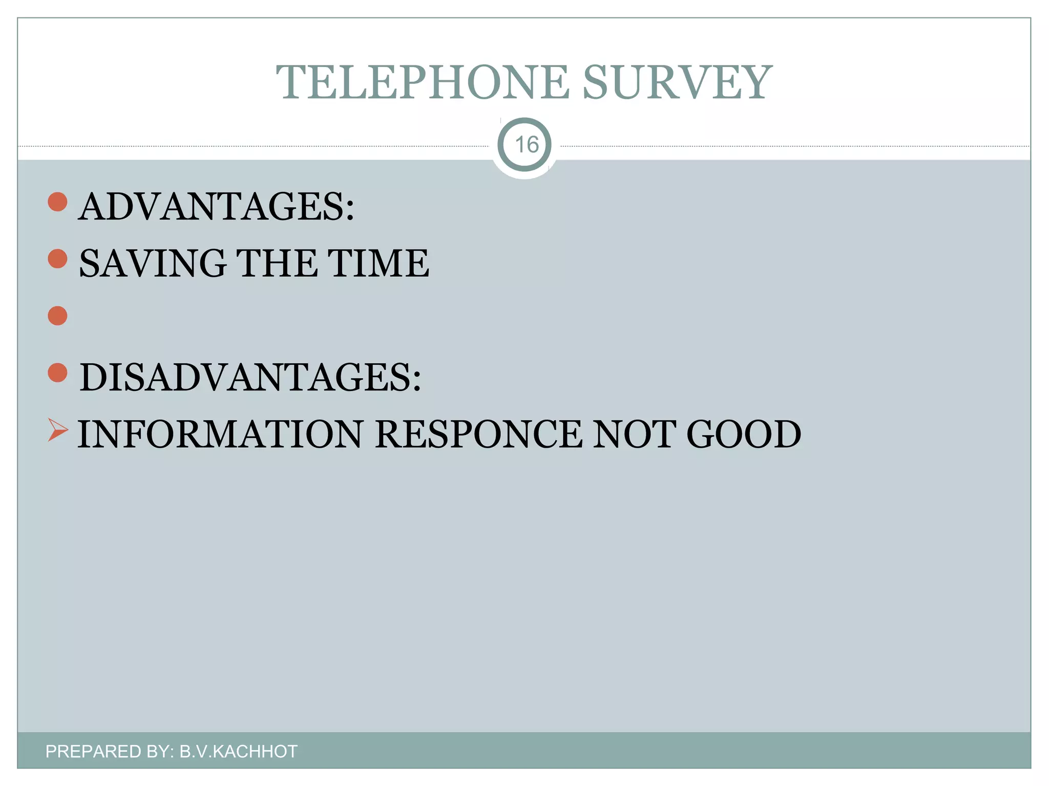 O & d survey | PPT
