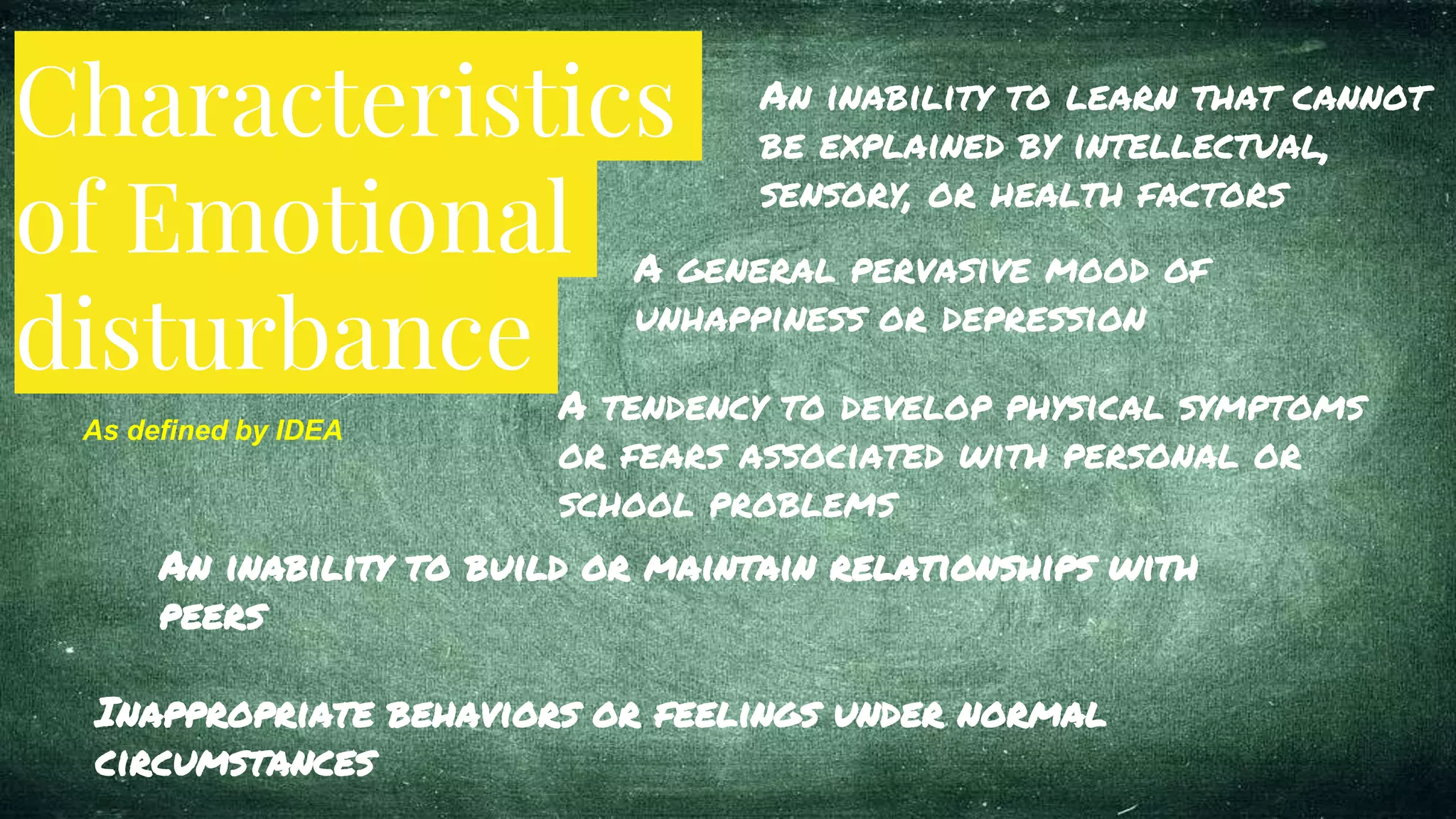 Emotional disturbance | PPT